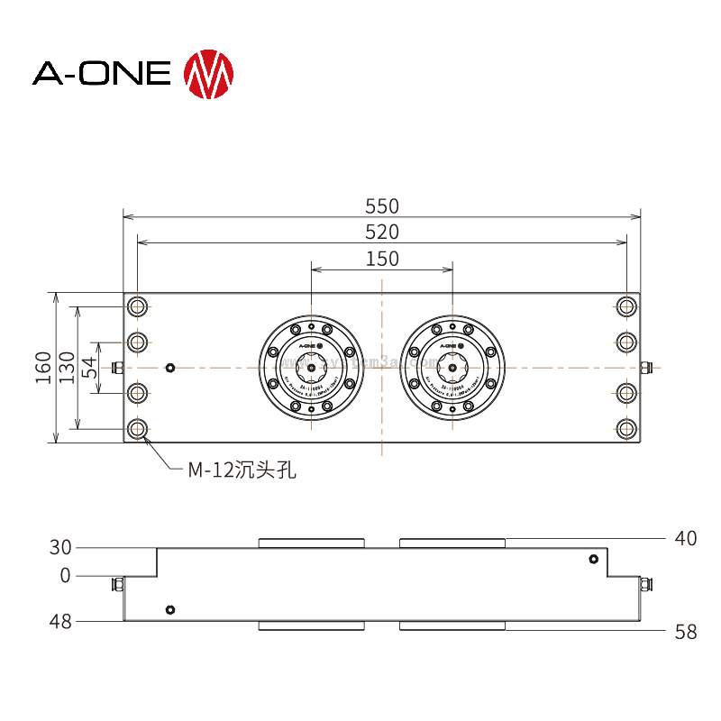 Double-sided bridge zero-point chuck 3A-10000824, pneumatic chuck ...